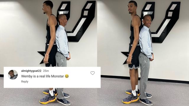 "Wemby is a real life Monstar" - Victor Wembanyama & Reggie Miller's height difference has fans ...