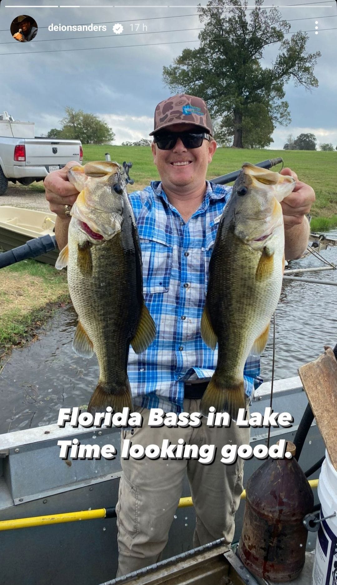 $45,000,000 Deion Sanders enjoys a day off work to go out and fish ...