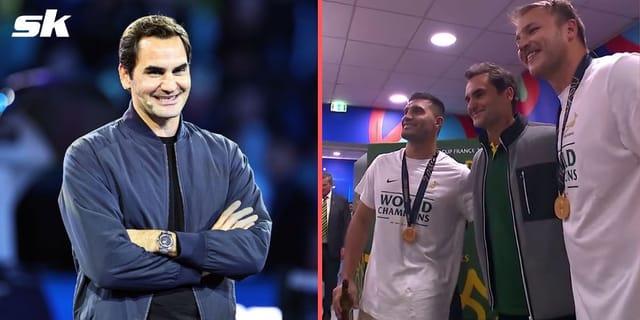 WATCH: Roger Federer meets the South African team in dressing room ...