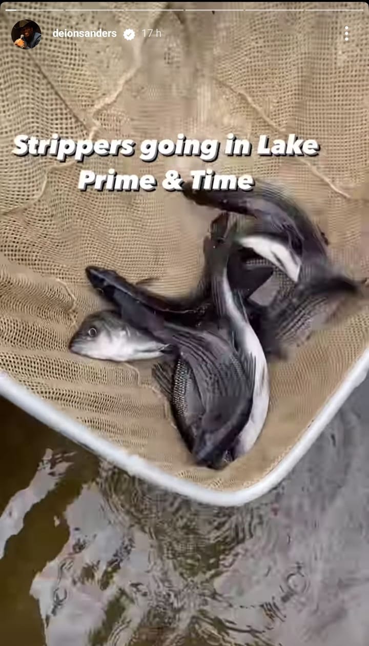 $45,000,000 Deion Sanders enjoys a day off work to go out and fish ...