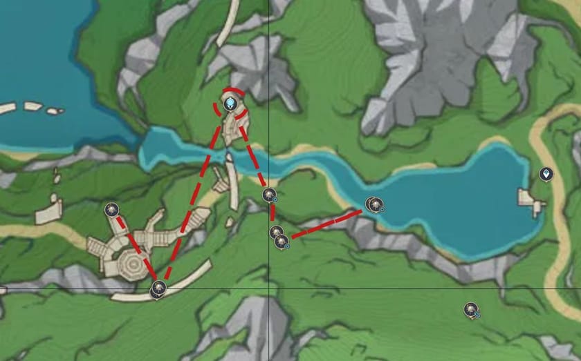 Genshin Impact Subdetection Unit routes and locations on map