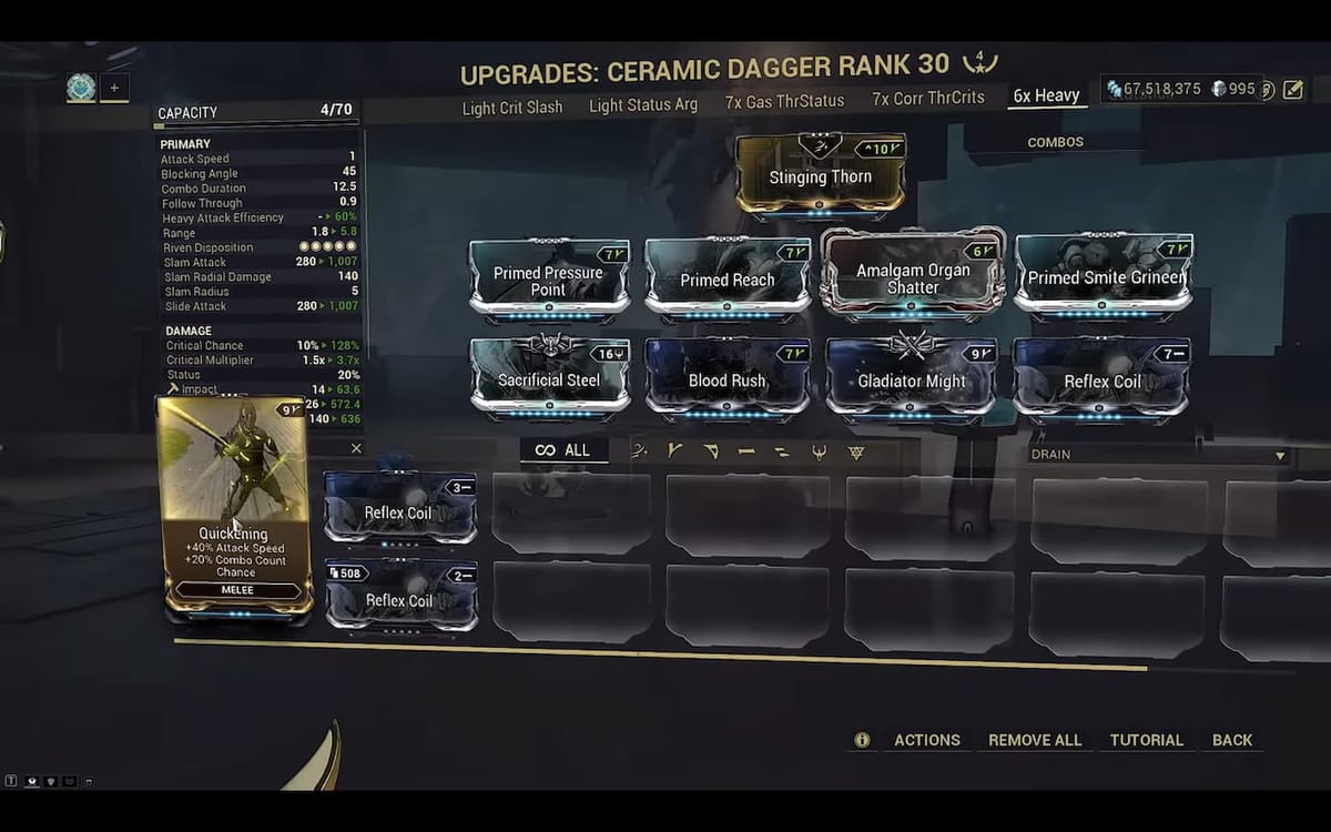 Warframe Ceramic Dagger build guide: Drop location, Incarnon build, and ...