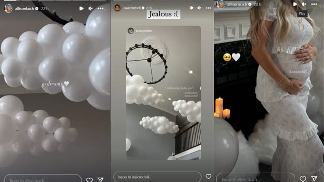Isaac Rochell 'jealous' of missing wife Allison Kuch's lavish baby shower