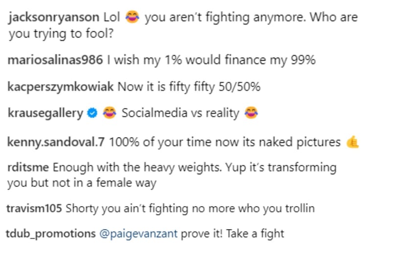 "Who are you trying to fool?" - Fans cast doubt on Paige VanZant's "99% ...