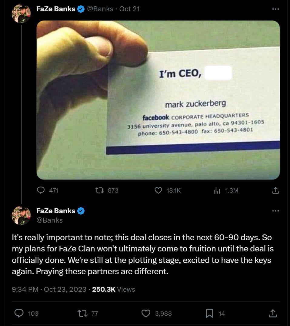 "We're going to produce first, talk later" - FaZe Banks claims FaZe ...