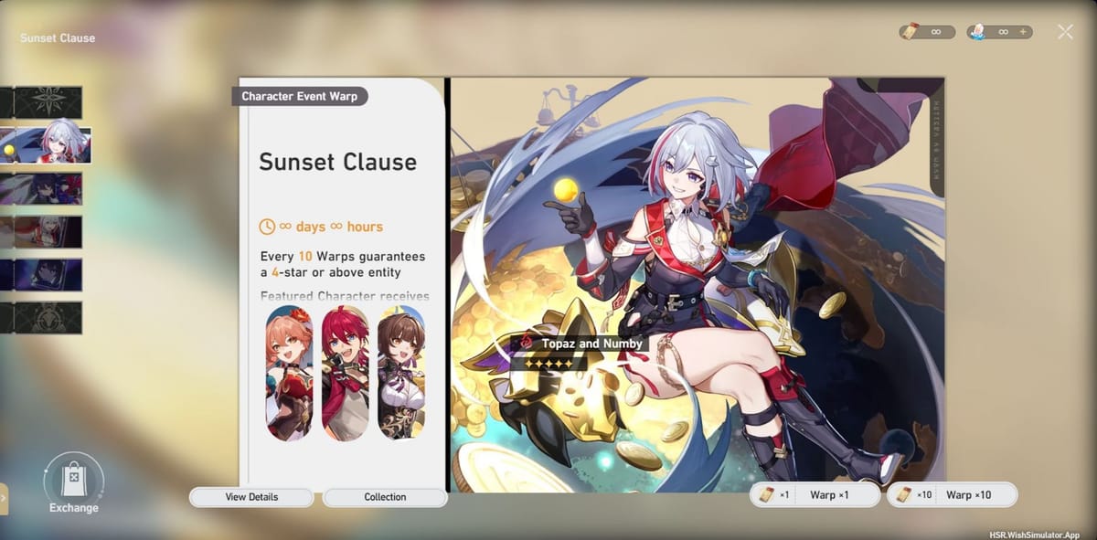 How to use Honkai Star Rail Warp Simulator to test your luck for Topaz ...