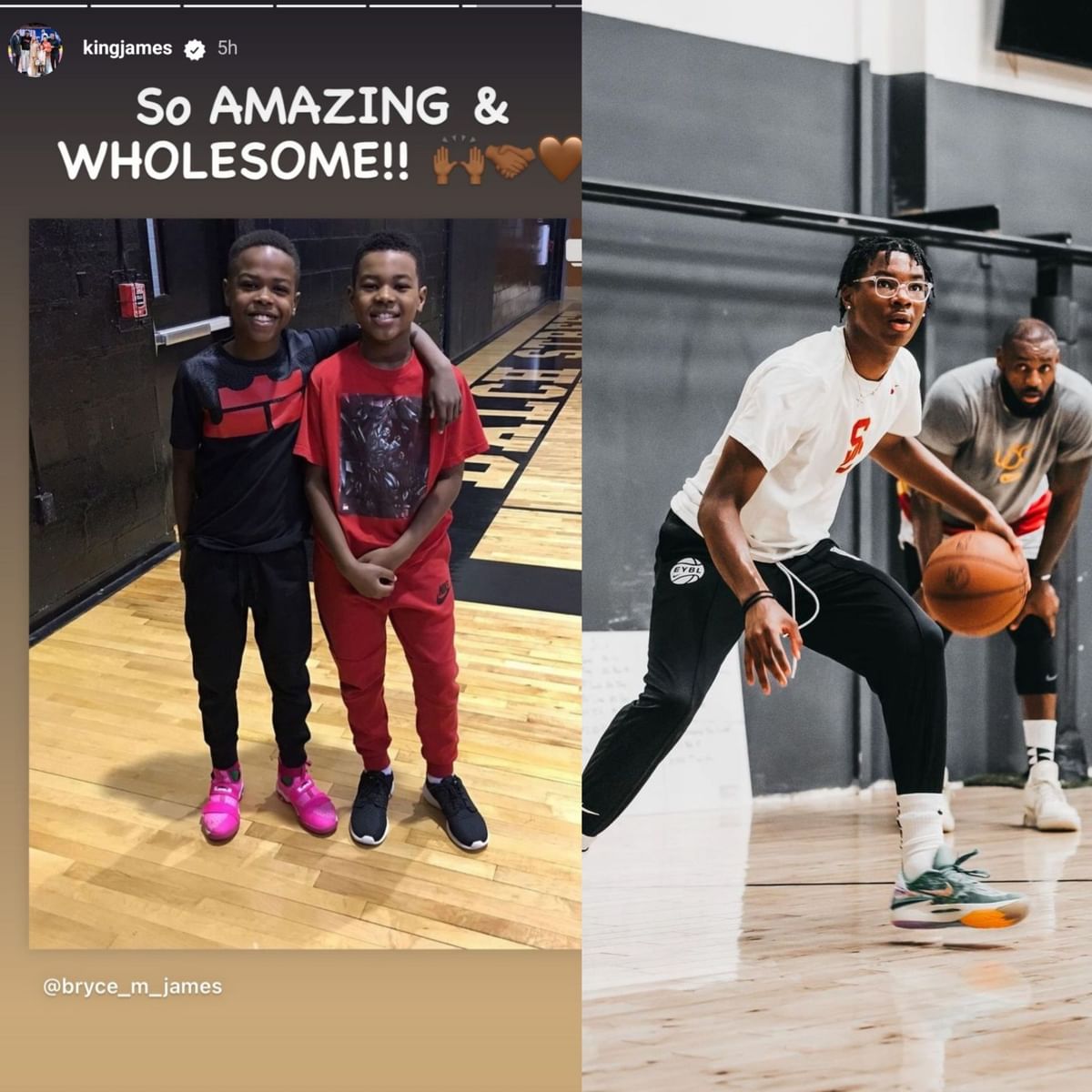 “WHOLESOME”: LeBron James dotes on Bryce James and childhood friend’s ...