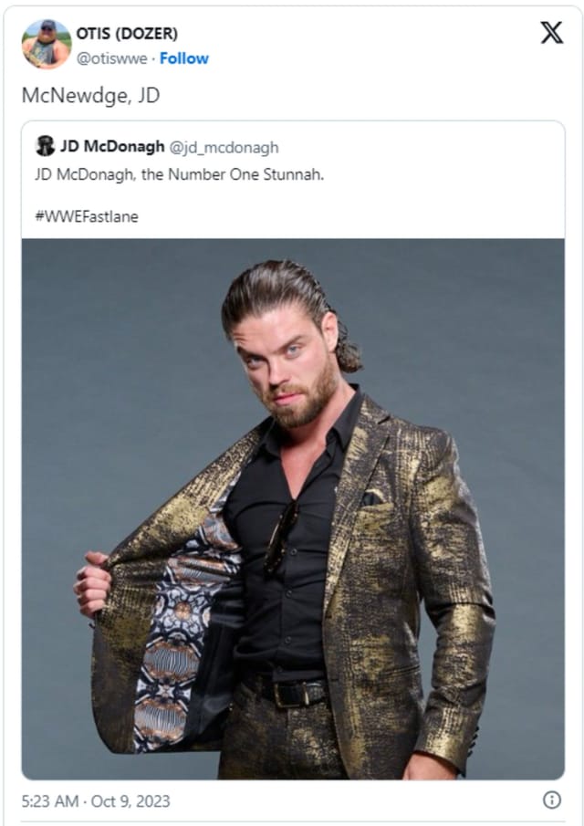 WWE RAW star gives JD McDonagh new nickname following Fastlane