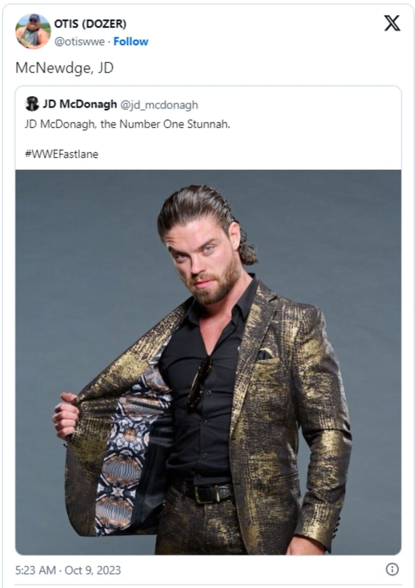 WWE RAW star gives JD McDonagh new nickname following Fastlane