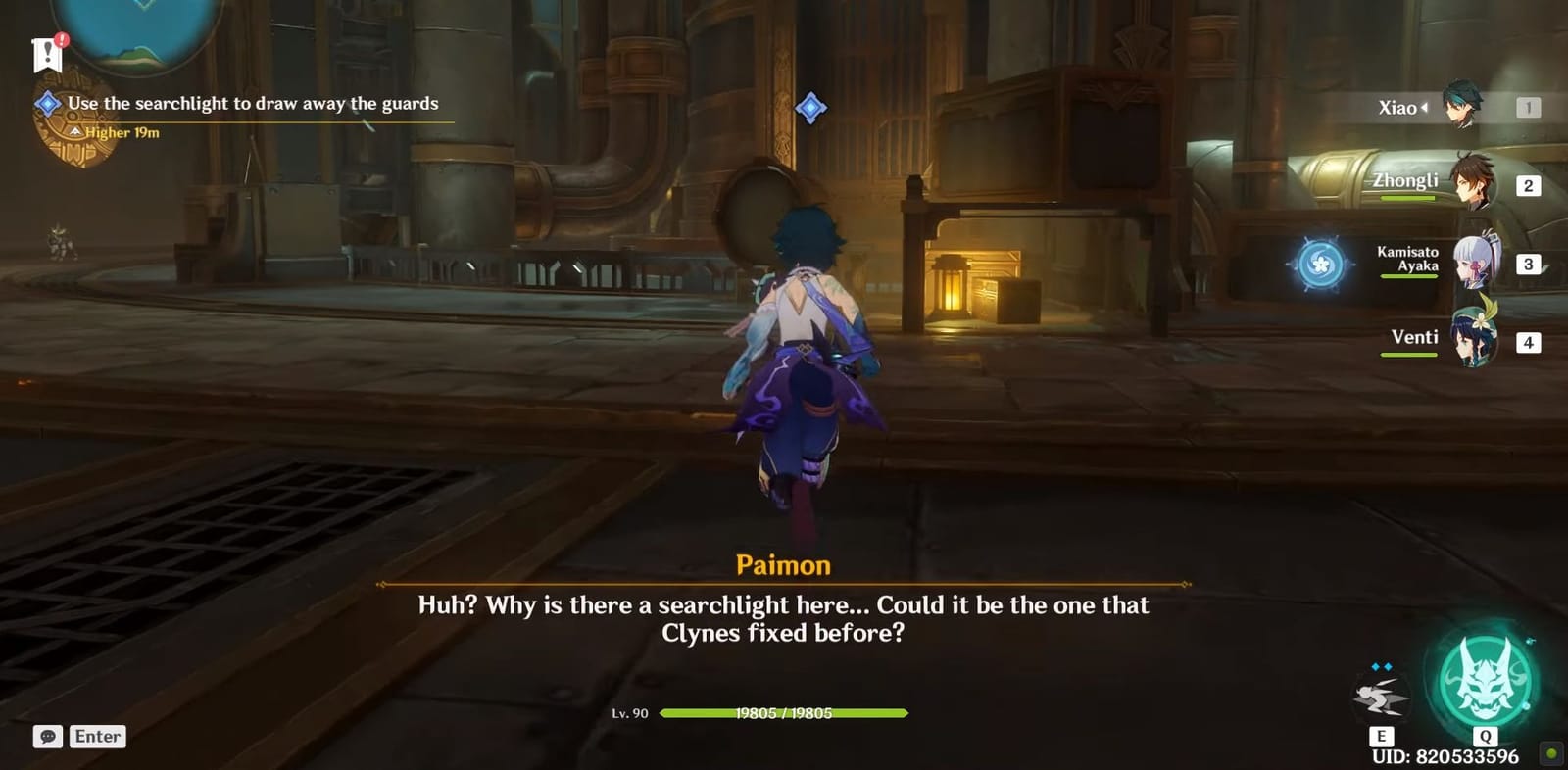 Use the searchlight to draw away the guards: Genshin Impact An Eye For ...