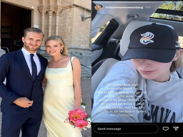 Alex Wennberg's wife Felicia slams NHL's controversial pride tape ban