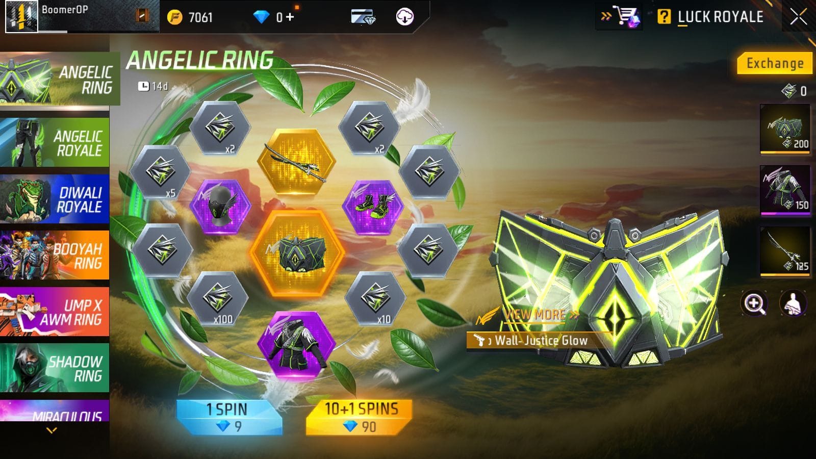 New Angelic Ring in Free Fire: Get Justice Glow Gloo Wall and more rewards