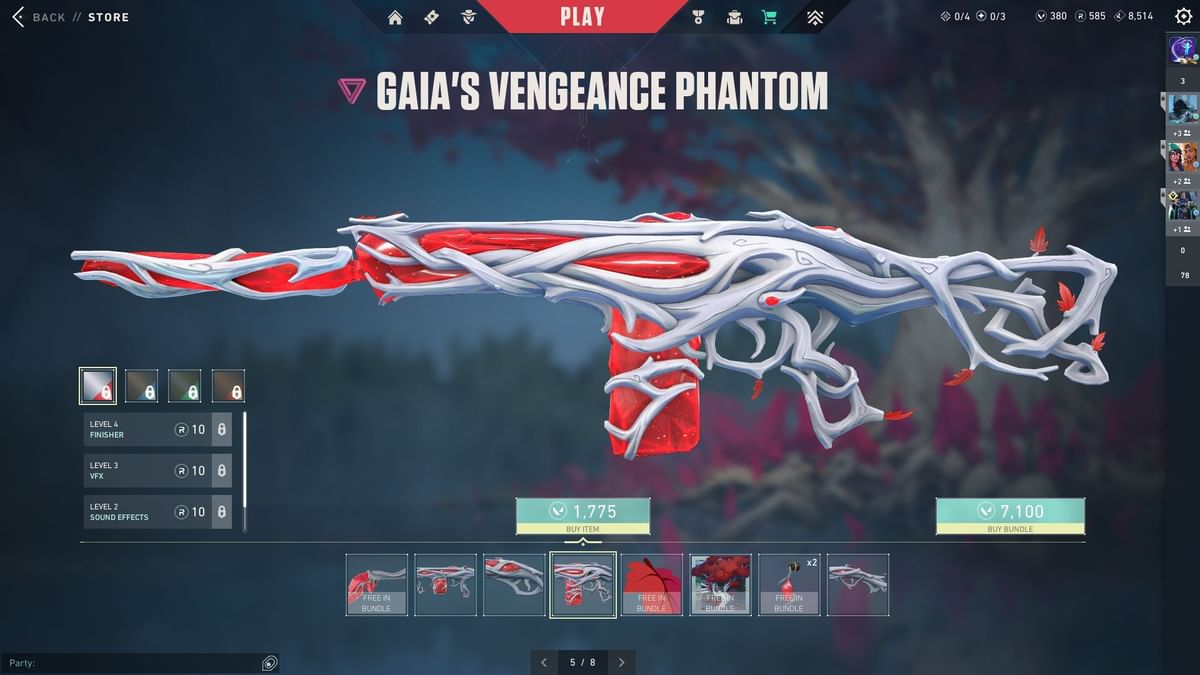 Valorant Gaia's Vengeance skins ranked from worst to best