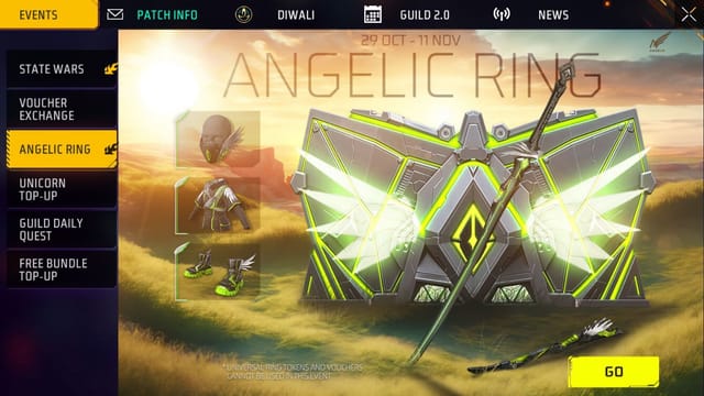 New Angelic Ring in Free Fire: Get Justice Glow Gloo Wall and more rewards