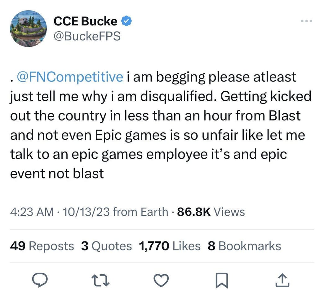 "Tell me why I am disqualified": BuckeFPS wants explanation after ...