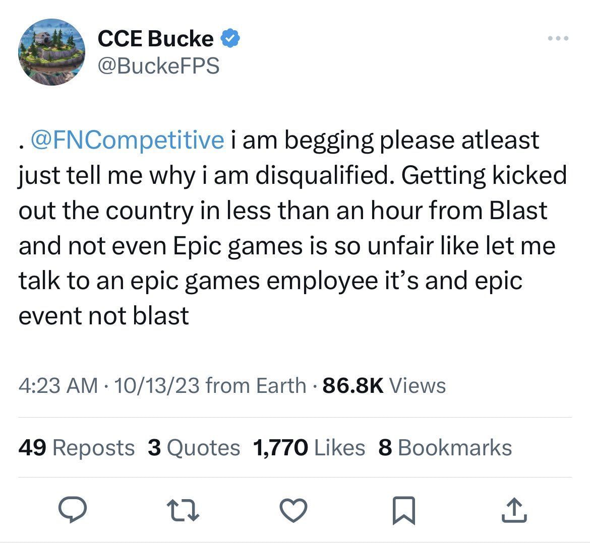 "Tell me why I am disqualified": BuckeFPS wants explanation after ...
