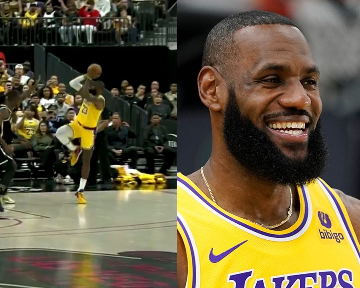 Watch LeBron James hit pure fade away in slow motion, showing signs of ...