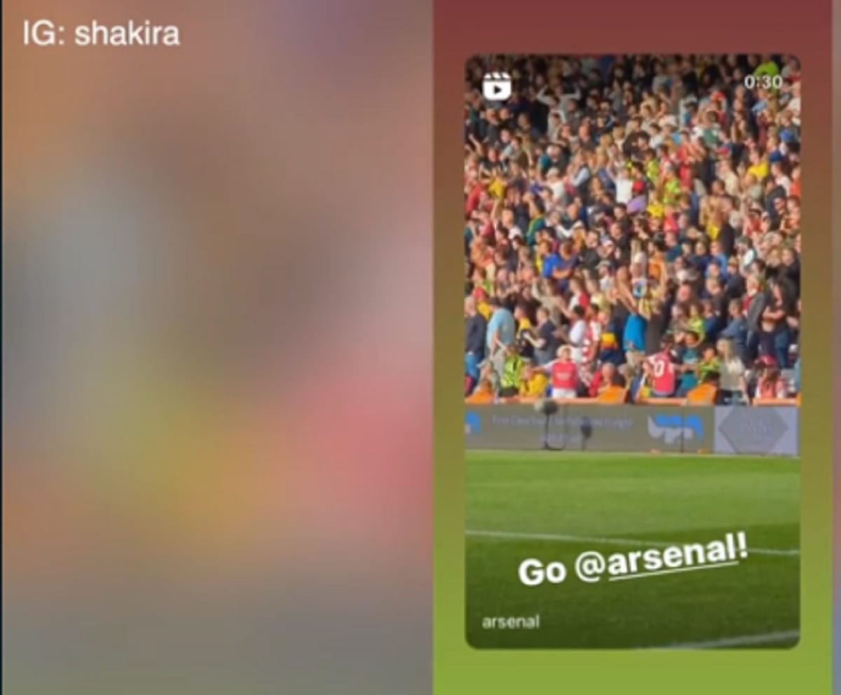 Shakira responds with 2-word message as Arsenal fans copy her iconic ...