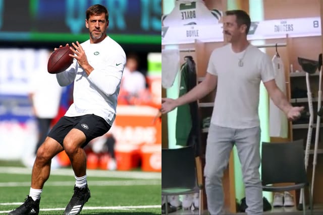 Aaron Rodgers injury update: Jets QB spotted walking without crutches ...