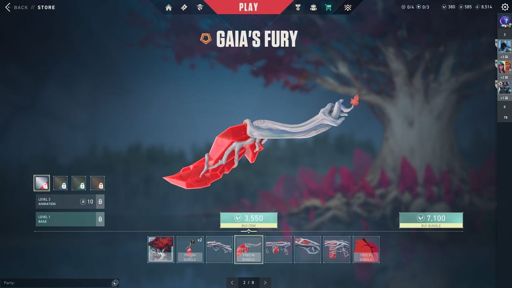 Valorant Gaia's Vengeance skins ranked from worst to best