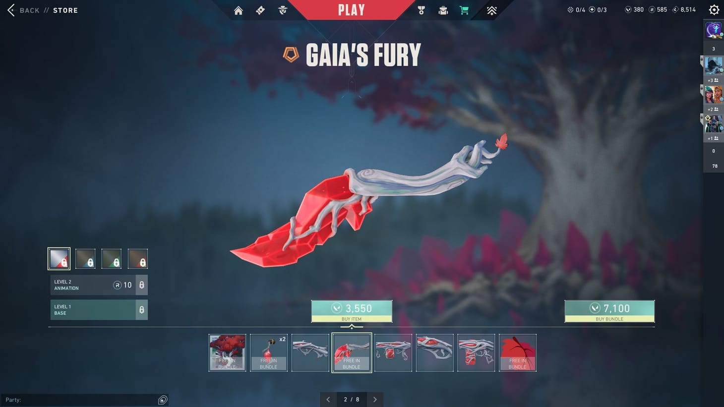 Valorant Gaia's Vengeance skins ranked from worst to best