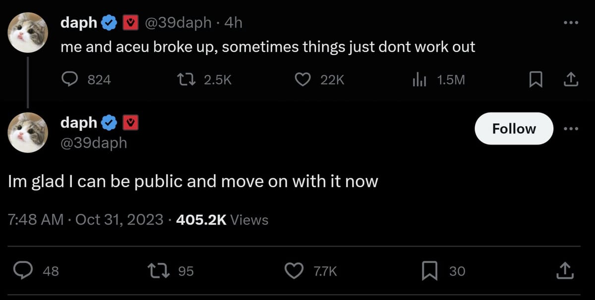 "Things just don't work out" - Twitch streamer 39daph reveals she and ...