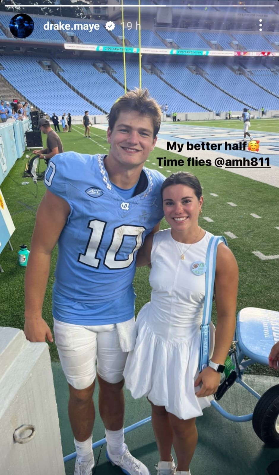 Drake Maye Girlfriend: “My better half, time flies," UNC QB Drake Maye ...