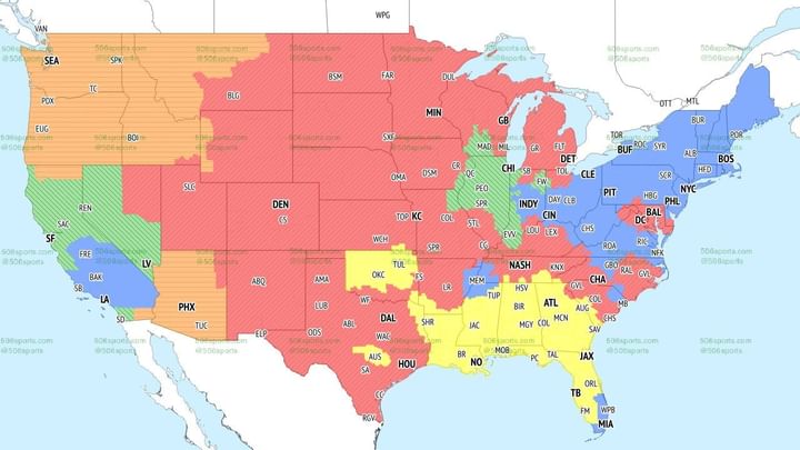 NFL Week 7 Coverage Map 2023: TV schedule, channel and broadcast ...