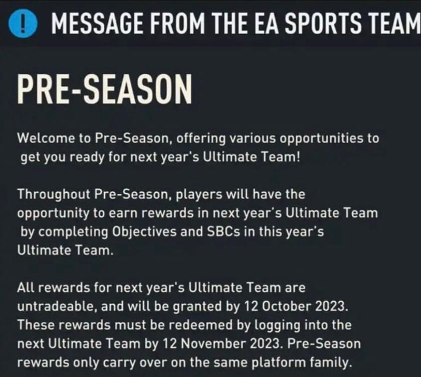 EA FC 24 pre-season rewards release date, packs, and more