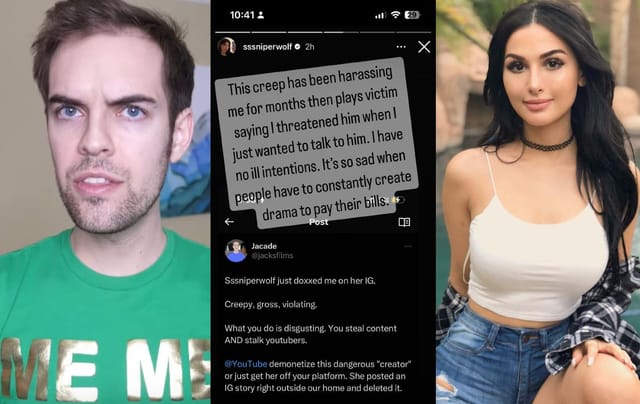 "Creepy, gross, violating" - Jacksfilms accuses SSSniperWolf of doxing ...