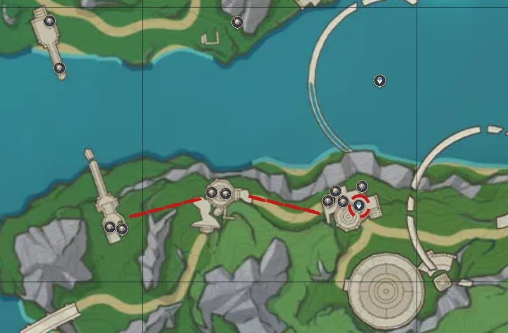 Genshin Impact Subdetection Unit routes and locations on map