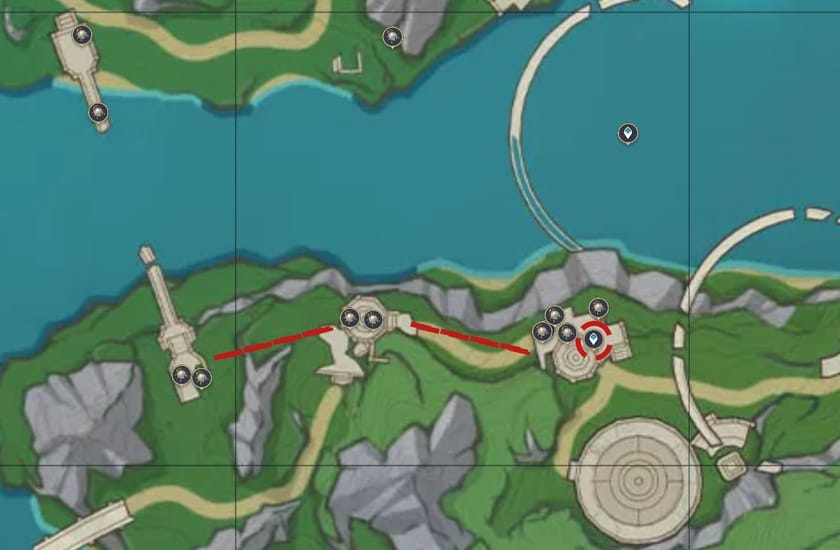 Genshin Impact Subdetection Unit routes and locations on map