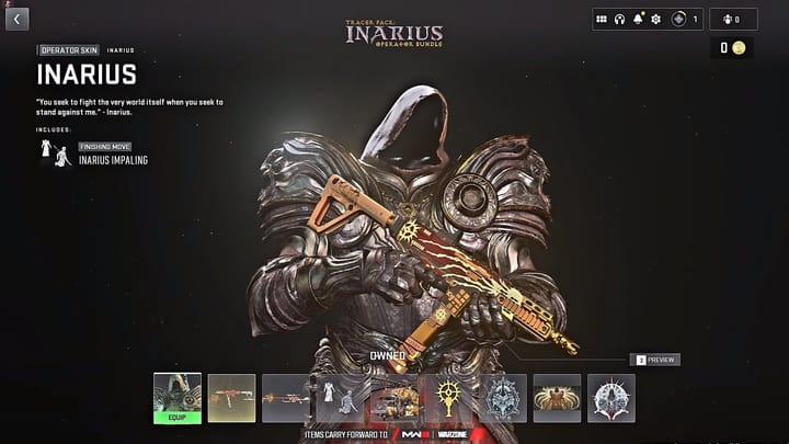 Tracer Pack Inarius Operator bundle in Warzone 2 and MW2: Price, what's ...