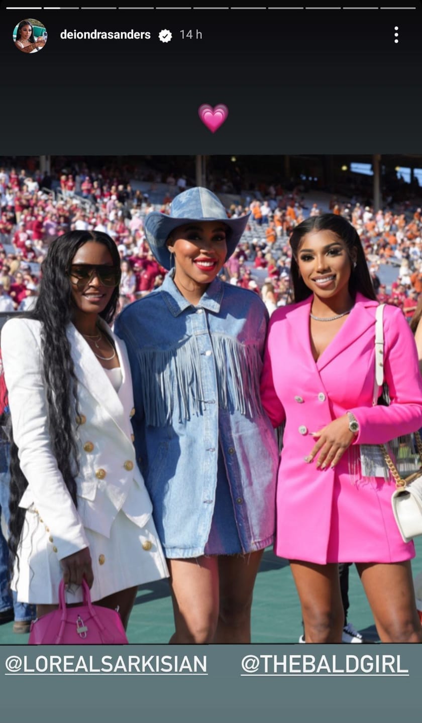 Deiondra Sanders flaunts bright pink dress with her gorgeous pals ahead ...