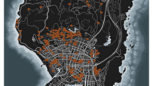 All 200 map locations to find Jack o' Lantern pumpkins in GTA Online ...