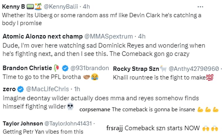 UFC light heavyweight: "He's catching a body"- Dominick Reyes triggers ...