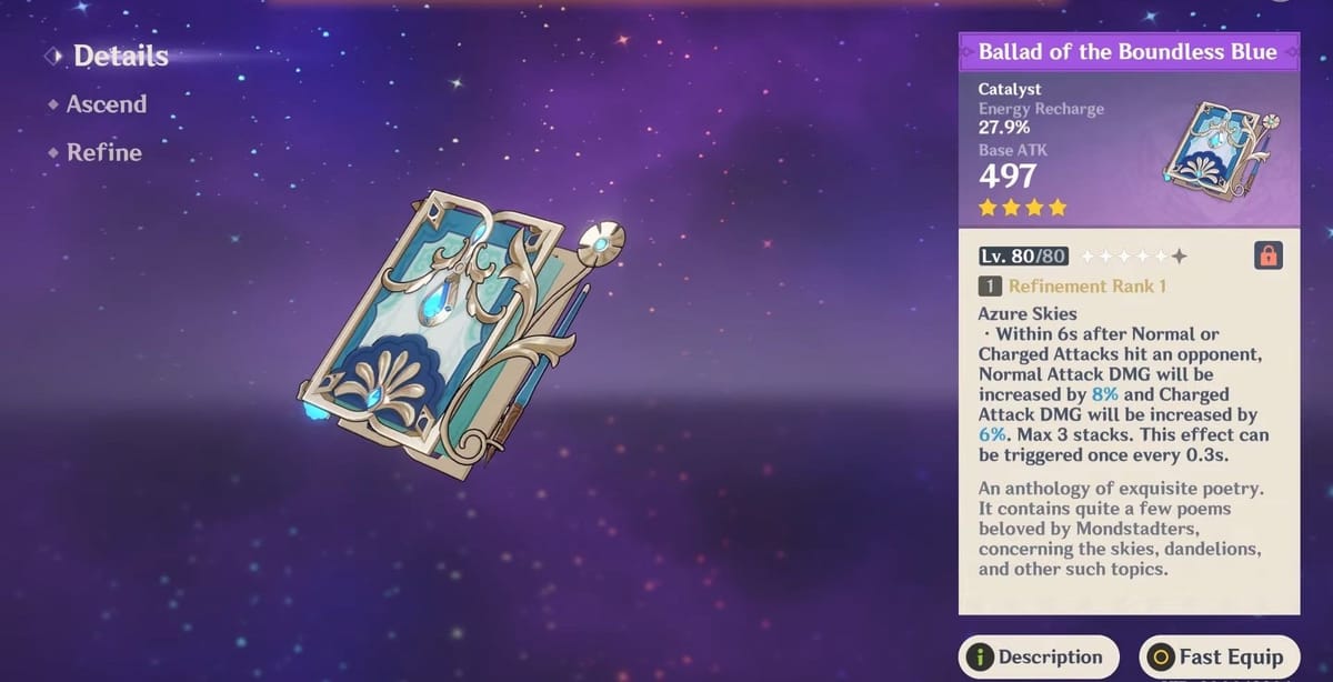 Genshin Impact: Is Ballad of the Boundless Blue good for Neuvillette?