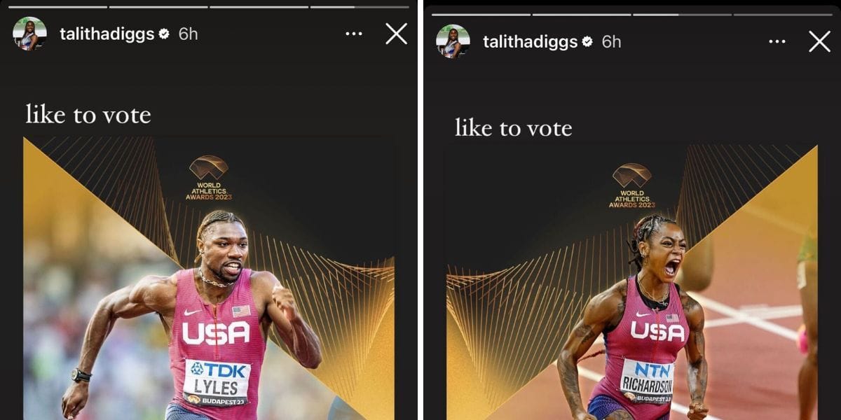 Sha'carri Richardson and Noah Lyles get support from Talitha Diggs ...