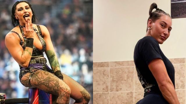 Rhea Ripley had two words written on her face on RAW; it's a current WWE star