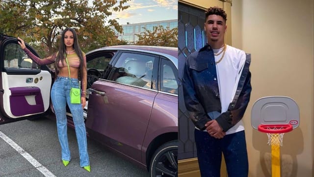 Ana Montana poses next to boyfriend LaMelo Ball's custom $374,000 Rolls ...