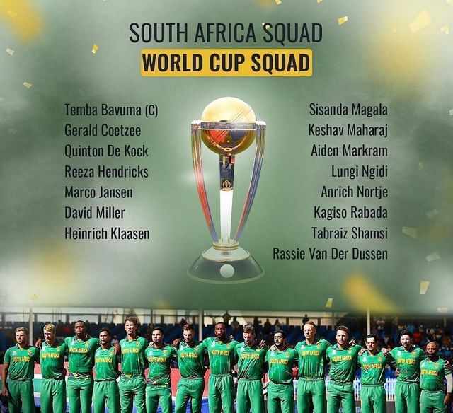 Cricket World Cup South Africa Squad 2023 - Full Players List