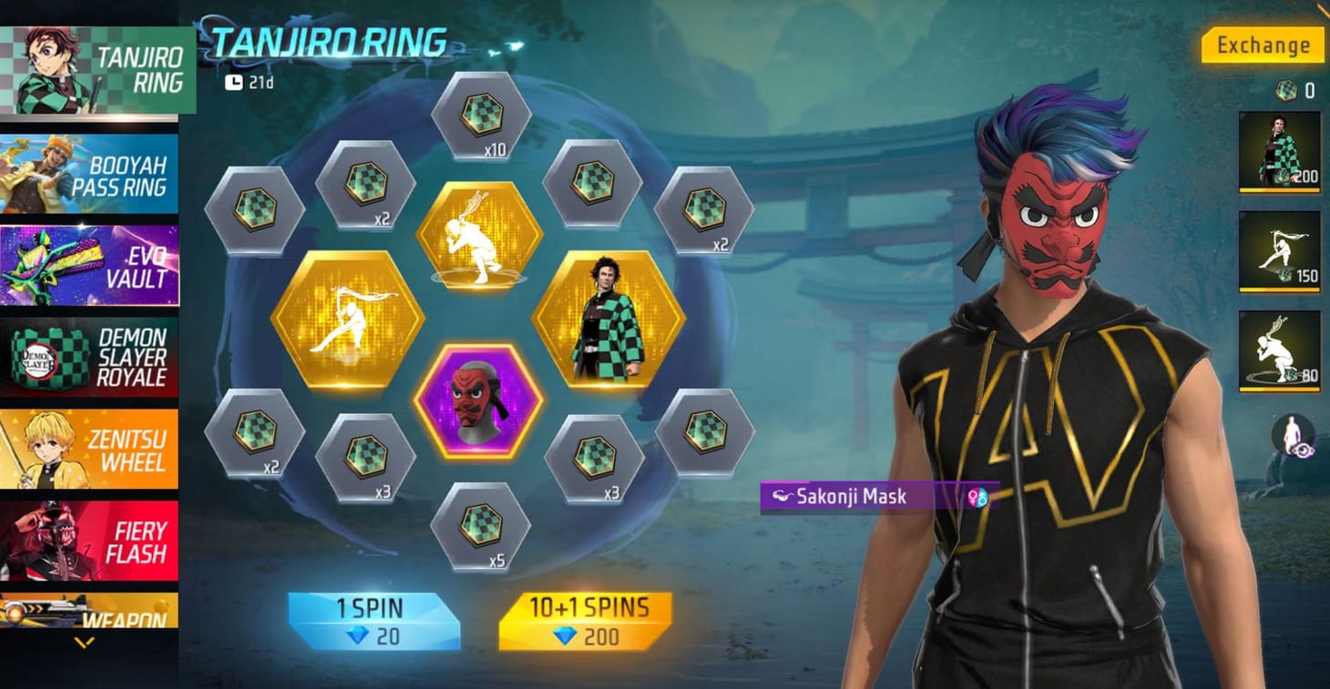 Free Fire Tanjiro Ring Luck Royale guide: Get Tanjiro’s Bundle and ...
