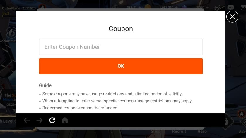 Outerplane free codes (October 2023) and how to redeem