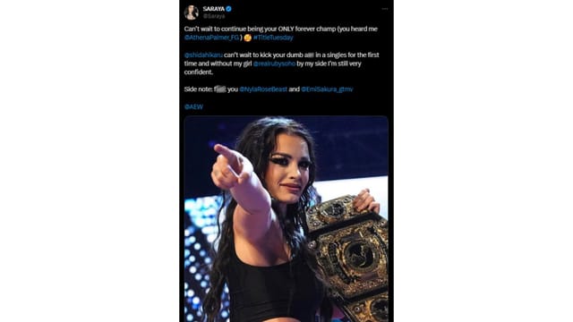 Saraya vows to be "forever champ" in AEW, takes sly jibe at released WWE star