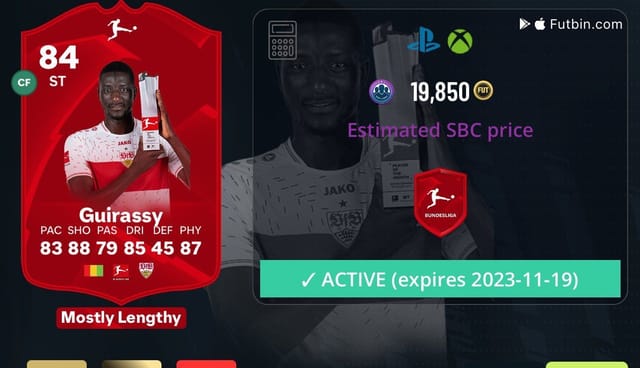 Serhou Guirassy Bundesliga POTM SBC: EA FC 24 Serhou Guirassy Bundesliga POTM SBC: How to unlock ...