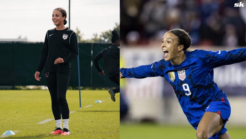 Mallory Pugh Swanson returns to field practice after left knee injury ...