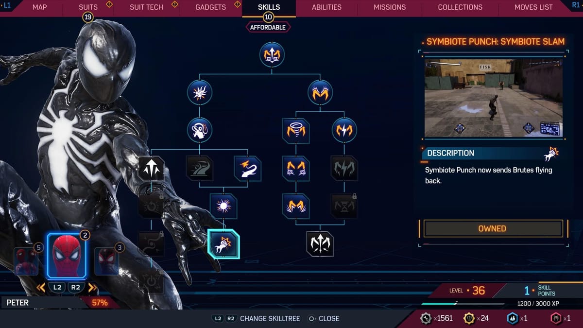 Marvel's Spider-Man 2: Peter Parker and Miles Morales all skills