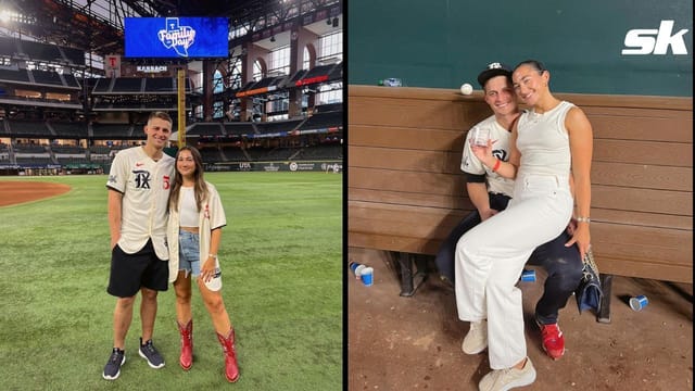 In Photos: Corey Seager's wife Madisyn decks up for ALCS Game 4, pairs ...