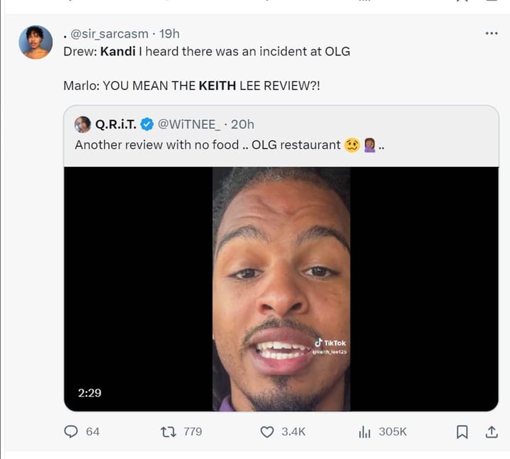 "Thanos of the food industry": Keith Lee's review of Kandi Buruss' Old ...