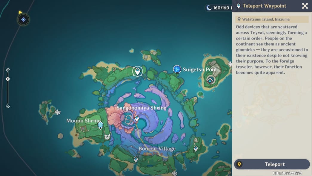 Genshin Impact Unagi locations